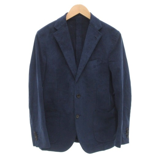 【中古】ラルディーニ LARDINI テーラードジャケット ブレザー 50 紺 ネイビー フェイクレザー /FF ■GY19 メンズ