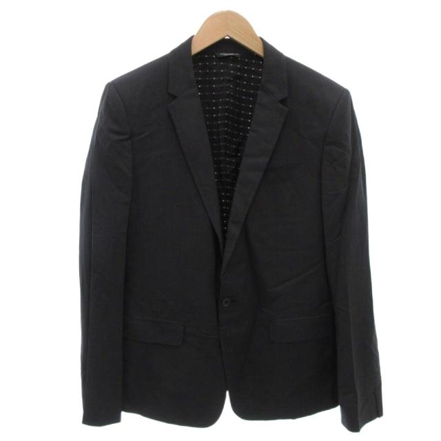 【中古】未使用品 ドルチェ&ガッバーナ タグ付き martini テーラードジャケット ブレザー 1つボタン シルク 48 黒