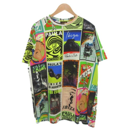 【中古】ロエベ LOEWE パウラズ Tシャツ 半袖 S マルチカラー 総柄 /FF ■GY19 メンズ