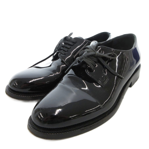 【中古】セリーヌ CELINE エディ期 ドレスシューズ ビジネス パテントレザー 本革 37 黒 ブラック /FF ■GY19