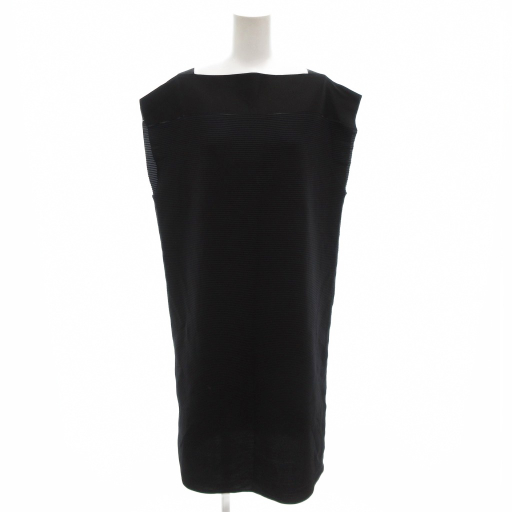 【中古】イッセイミヤケ ISSEY MIYAKE ワンピース プリーツ ノースリーブ ひざ丈 2 黒 ブラック ★AA☆ レディース