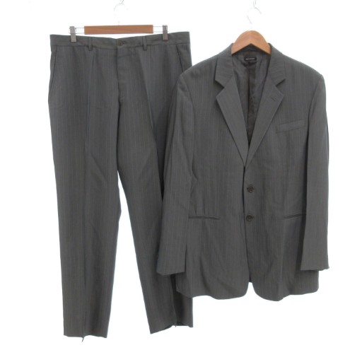 【中古】ジョルジオアルマーニ GIORGIO ARMANI セットアップ スーツ テーラードジャケット パンツ ストライプ 54
