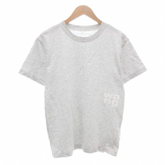 【中古】アレキサンダーワン ALEXANDER WANG Tシャツ XS 半袖 ロゴ クルーネック ライトグレー /AE ■GY19 メンズ