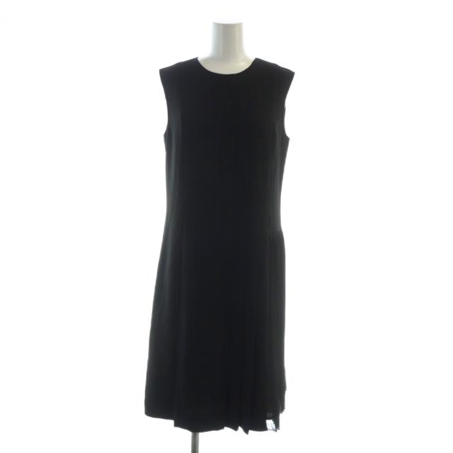 【中古】セオリー Theory 23SS CLASSIC CREPE PLEATED DAY DRESS ノースリーブワンピース ロング プリーツ 4 黒