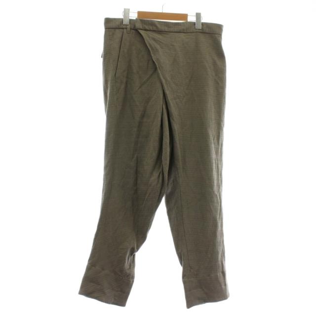 【中古】JULIUS Tuck Up Wraping Pants リネン混 ジャガードストレッチ タックアップ ラッピングパンツ 3 L 697PAM2