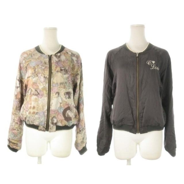 【中古】ヒステリックグラマー HYSTERIC GLAMOUR COURTNEY LOVE リバーシブルブルゾン ジャンパー F ピンク