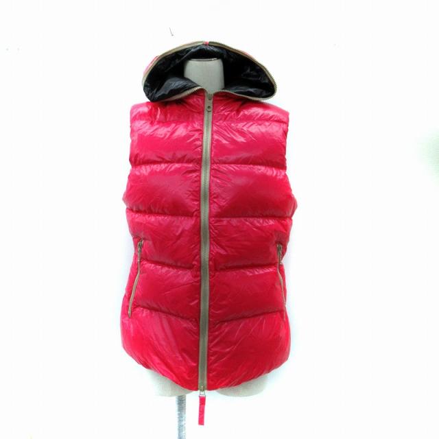 【中古】デュベティカ DUVETICA ダウンベスト ジャケット ミドル丈 ナイロン 36 S ピンク /SM7 ■GY01 レディース