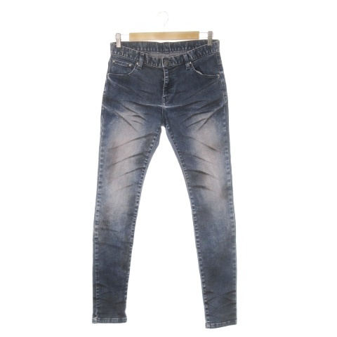 【中古】トルネードマート TORNADO MART デニムパンツ ジーンズ スキニー ストレッチ プリント加工 M 青