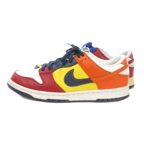 【中古】NIKE DUNK LOW JP QS スニーカー ローカット レザー レースアップ ロゴ 27cm マルチカラー AA4414-400