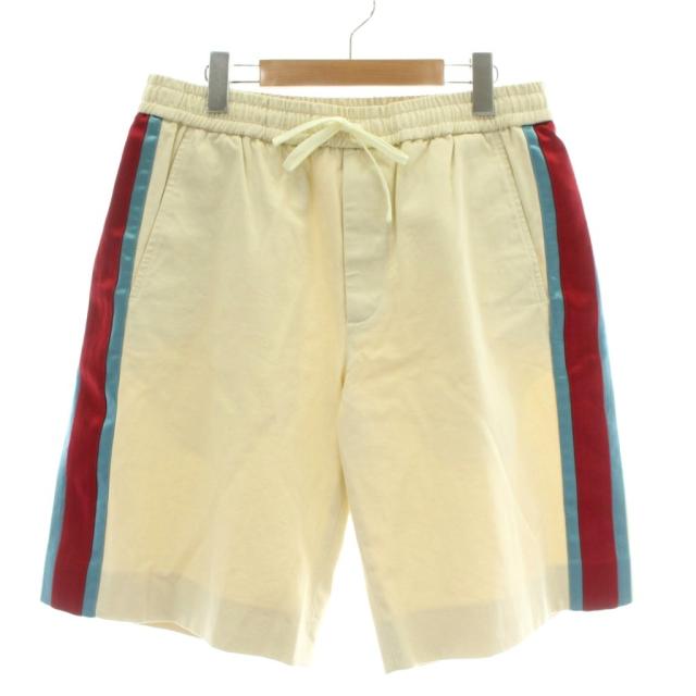 【中古】GUCCI ショートパンツ ハーフパンツ イージー サイドライン シェリーライン 46 M アイボリー 575322 Z3786