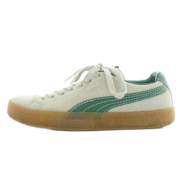 【中古】プーマ PUMA × Ami Paris Suede Crepe Pristine スニーカー ローカット US5.5 23.5cm ベージュ 緑 384146-01