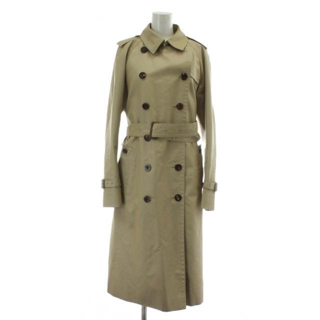 【中古】アクアスキュータム トレンチコート アウター ダブル ロング 裏地クラブチェック ライナー付き 10 ベージュ