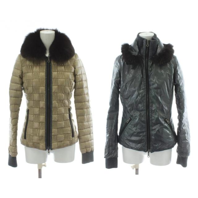 【中古】デュベティカ DUVETICA Marpessa ダウンジャケット ベージュ カーキ リバーシブル ファー /PP ■GY19