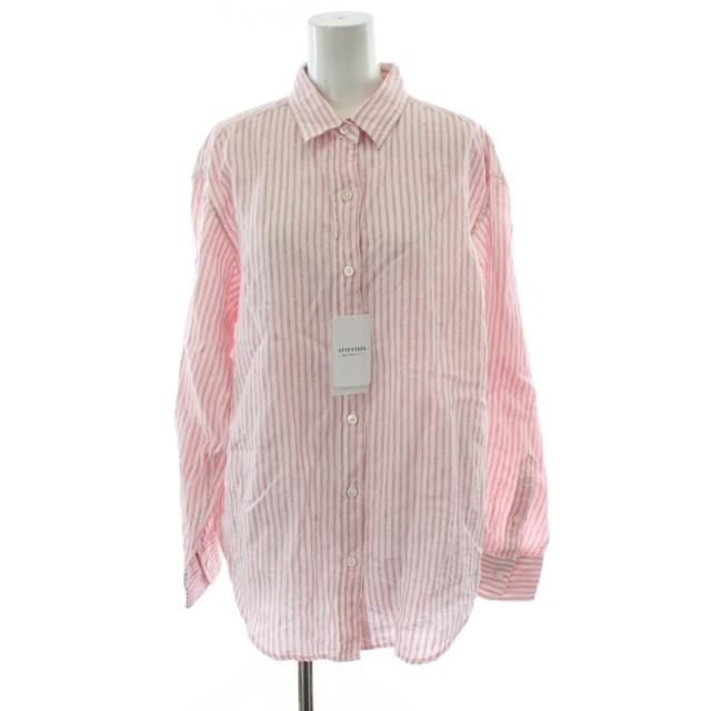 【中古】未使用品 フレームワーク Framework 25SS フレンチリネンレギュラーシャツ 長袖 麻 リネン F ピンク