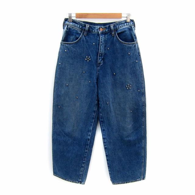 【中古】ラングラー デニムパンツ バレルジーンズ ワイドパンツ M インディゴブルー WL3002 ■GY19 レディース