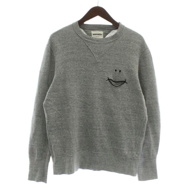 【中古】マーカウェア MARKA WARE トレーナー スウェット 長袖 クルーネック スマイリー 2 M グレー /XZ ■GY03