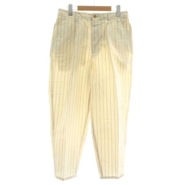【中古】Steven Alan C/N STRIPE SUPER BAGGY TAPERED?U-A パンツ スラックス テーパード M ベージュ 8114-217-0368