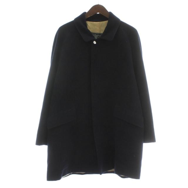 【中古】バーバリーズ Burberrys ヴィンテージ チェスターコート アウター ウール ミドル 比翼ボタン M 紺 ネイビー