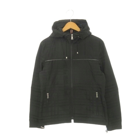 【中古】バーバリーブラックレーベル BURBERRY BLACK LABEL ジップアップパーカー ジャケット チェック M 黒