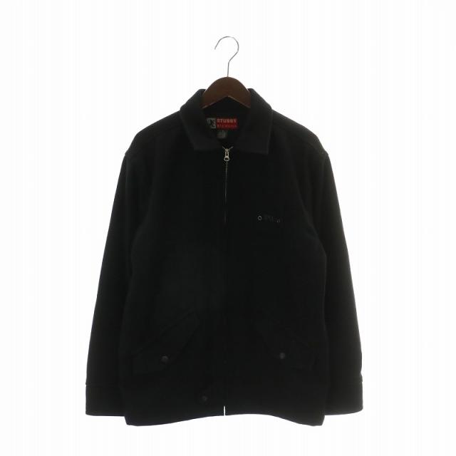 【中古】ステューシー STUSSY 90’s オールド N.Y.L.T.L.A メルトン ジャケット ブルゾン ウール S 黒 ブラックメンズ
