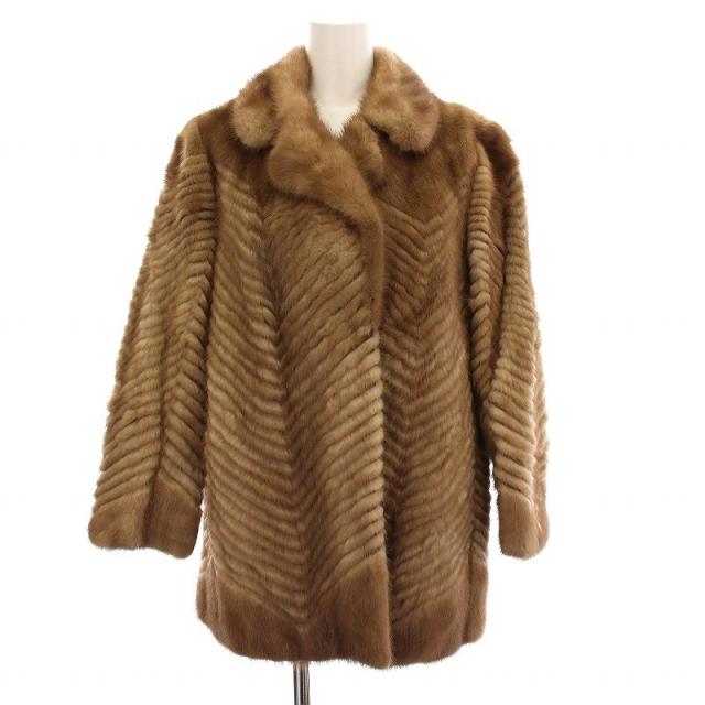 【中古】ノーブランド 毛皮コート ミンクファー ハーフ アウター 9 ブラウン /YM ■MT レディース