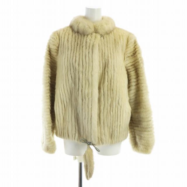 【中古】ノーブランド品 毛皮コート ミンクファー ショート 長袖 総裏地 白 ホワイト ■GY18 /MQ レディース