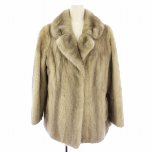 【中古】フィアンセス ファーコート ハーフコート サファイアミンク アウター グレー ■MT ■GY18 レディース