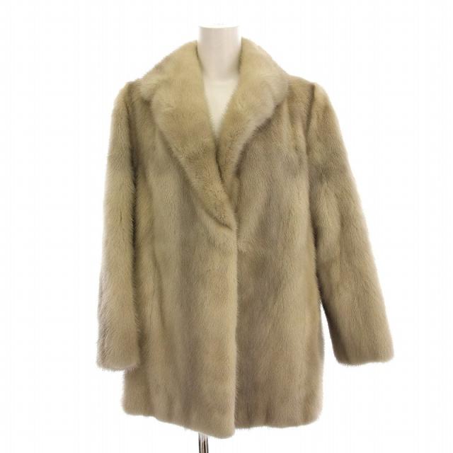 【中古】ノーブランド 毛皮コート サファイアミンクファー ハーフ アウター 11 ベージュ /YM ■GY18 ■MT レディース