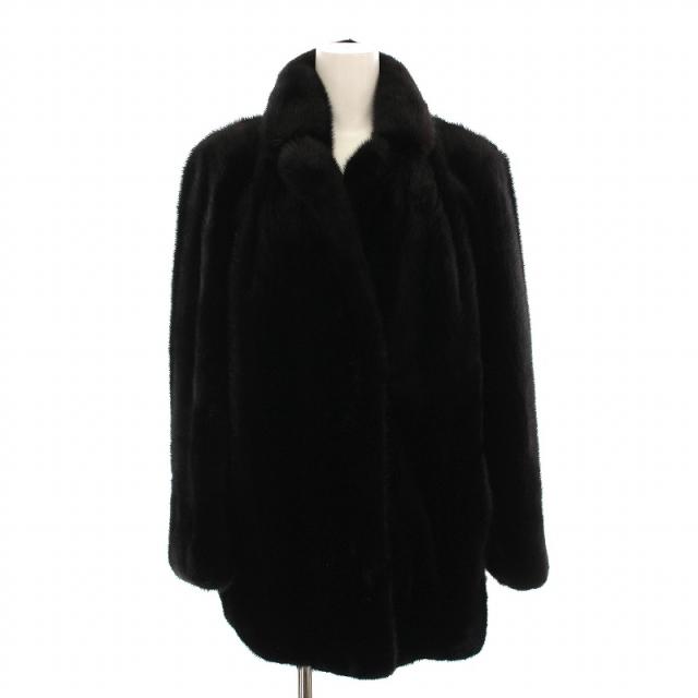 【中古】ノーブランド 毛皮コート ミンクファー アウター 13 ダークブラウン 黒 /YM ■GY18 ■MT レディース