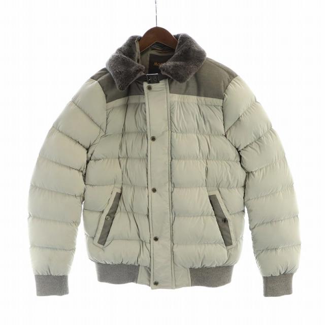 【中古】ムーレー MOORER VIANI-OS ヴィアーニ ダウン ブルゾン ボンバー ジャケット 52 ベージュ