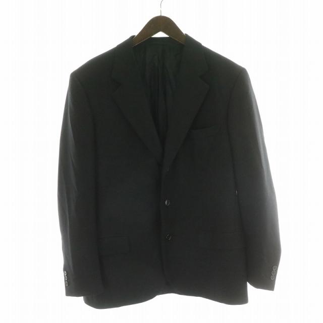 【中古】ブリオーニ PALATINO テーラードジャケット ブレザー 鹿の子 3B 総裏地 ウール キャメル混 52 XL 黒