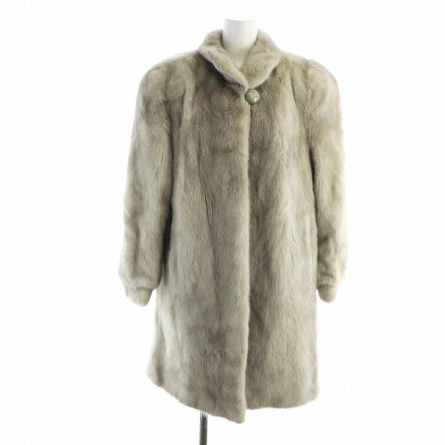 【中古】サガミンク SAGA MINK 銀サガ 毛皮コート サファイアミンクファー ロング 長袖 総裏地 ネーム刺繍入り F
