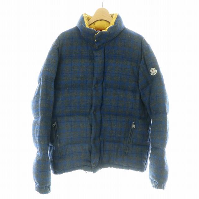 【中古】モンクレールジュンヤワタナベマン コムデギャルソン ダウンジャケット ツイード ウール M 青 黄 WP-J079