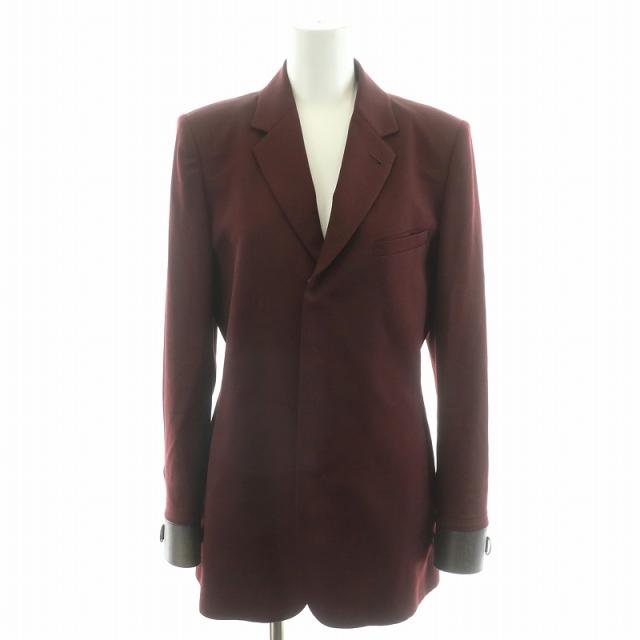 【中古】ジャンポールゴルチエ ファム テーラードジャケット ウール ジップアップ ノーベント 40 ワインレッド