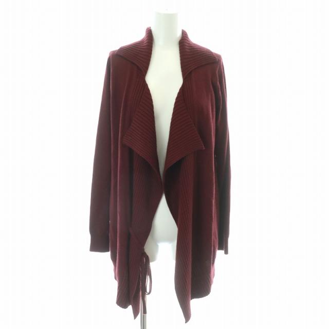 【中古】ジャンポールゴルチエ ファム カーディガン ニット アウター 長袖 ウール ハイゲージ 変形襟 40 赤