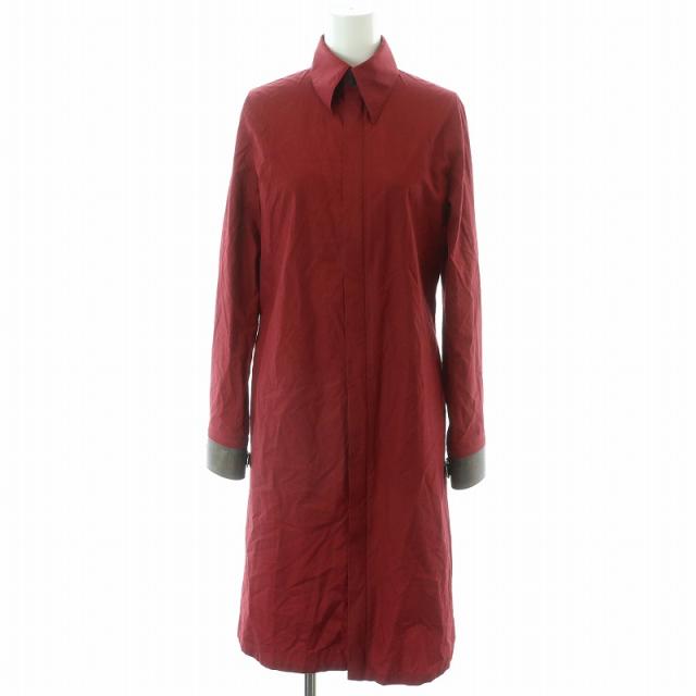 【中古】ジャンポールゴルチエ ファム ワンピース ロング シャツワンピース シャツ レギュラーカラー 40 赤