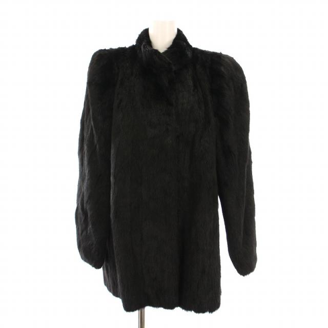 【中古】エンバ EMBA 毛皮コート ハーフ ミンクファー アウター 11 黒 ダークブラウン /YM ■MT レディース