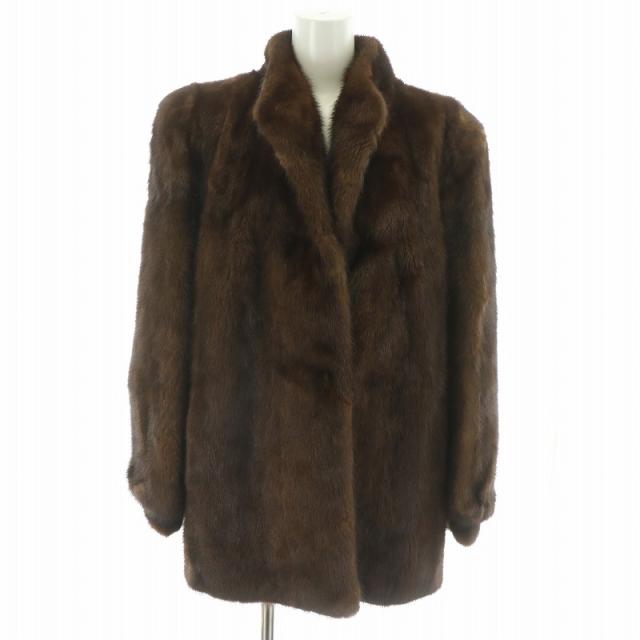 【中古】Julian Partina ジュリアンパルティナ ファーコート 毛皮コート ミンク 11 L 茶 ブラウン /MW