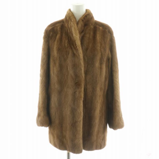 【中古】パロディ palody 三越 MITSUKOSHIファーコート 毛皮コート ミンク ハーフ 11 L 茶 ブラウン /MW