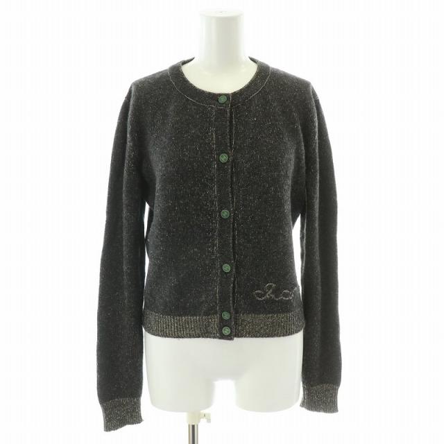 【中古】シャネル CHANEL 01A ニット カーディガン 長袖 ココマークボタン カシミア100% 38 M グレー P18491V00994