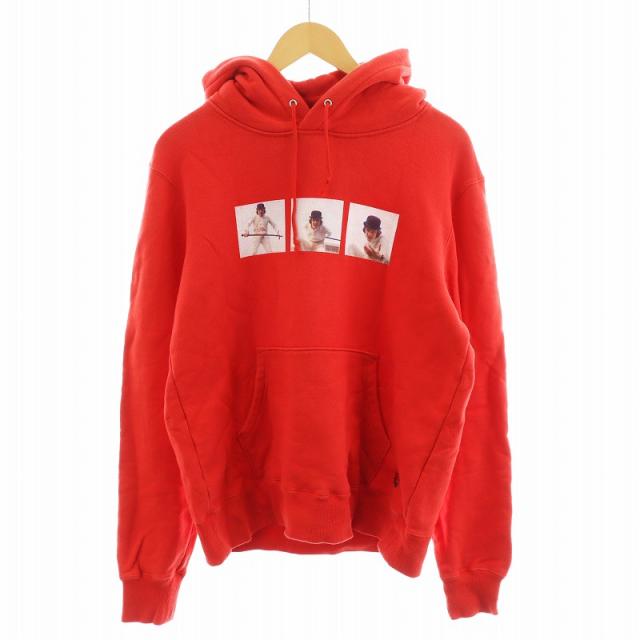 【中古】アンダーカバー UNDERCOVER 19AW 時計仕掛けのオレンジ パーカー トレーナー 長袖 ロゴ プリントデザイン