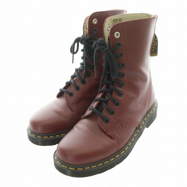 【中古】ドクターマーチン × ワイズ SOFTY T 10ホール ブーツ ショートブーツ レザー  箱付き UK4 23cm 赤 15473601