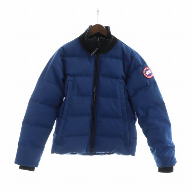 【中古】カナダグース   ウールフォード ダウンジャケット ブルゾン 長袖 ジップアップ ロゴ M 青