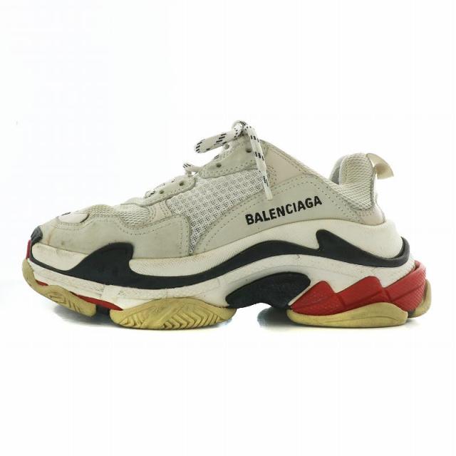 【中古】バレンシアガ BALENCIAGA トリプルS TRIPLE S ダッドスニーカー ローカット ロゴ US7 24.5cm グレー 524037
