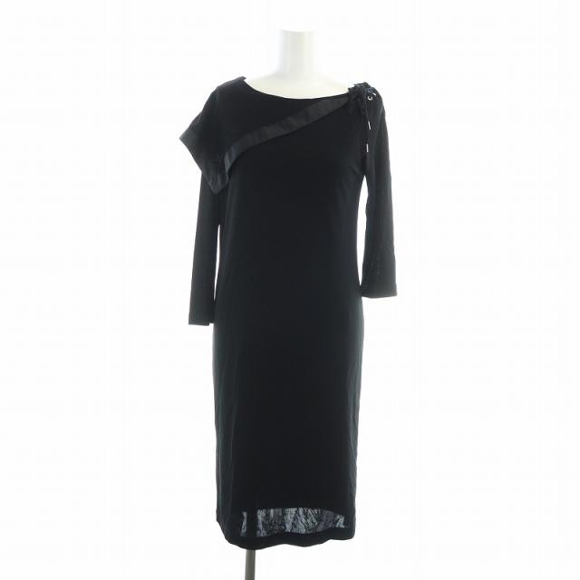 【中古】ジャンポールゴルチエ Jean Paul GAULTIER ワンピース ミドル ひざ丈 セーラーカラー スター 星 刺繍 38 黒