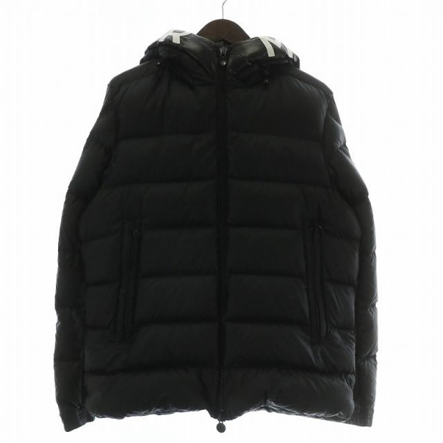 【中古】MONCLER SALZMAN ダウンジャケット アウター ナイロン フード ジップアップ ロゴ 1 M 黒 G20911A00009 53048