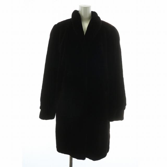 【中古】サガミンク SAGA MINK 銀サガ ファーコート アウター 毛皮 シェアードミンク ミドル 肩パッド F 茶色