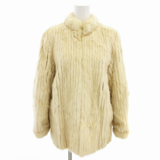 【中古】ノーブランド ファーコート 毛皮 パールミンクファー ハーフ丈 6 アイボリー /AE ■GY11 レディース