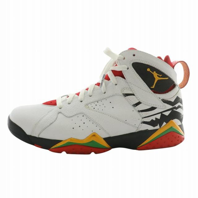 【中古】NIKE Air Jordan 7 Retro Premio Bin23 スニーカー レザー ハイカット US10 28cm 白 黒 436206-101