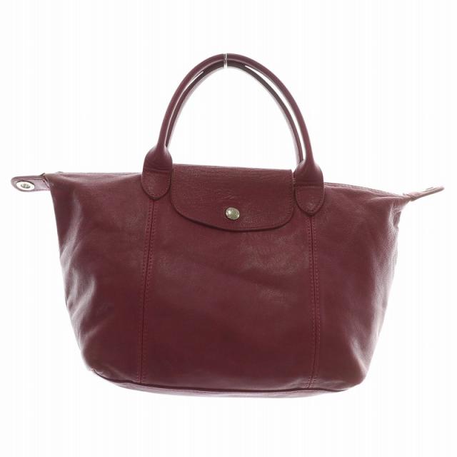 【中古】ロンシャン LONGCHAMP ルプリアージュ ハンドバッグ ショルダー 2WAY レザー 折りたたみ式 内側総柄 ロゴ 紫